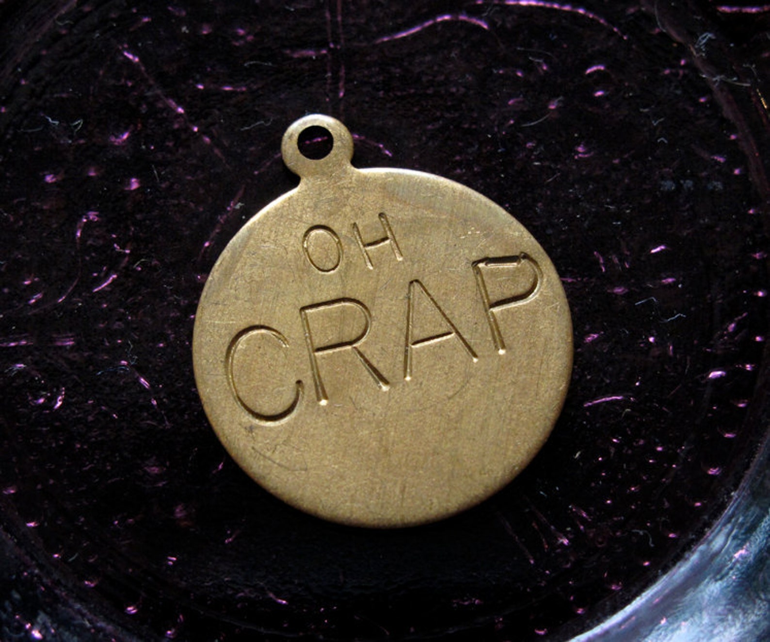 Oh Crap Custom Engraved Brass Charm - Etsy