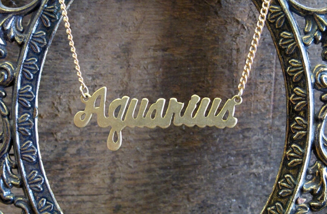 Aquarius Astrological Sign Necklace - Etsy