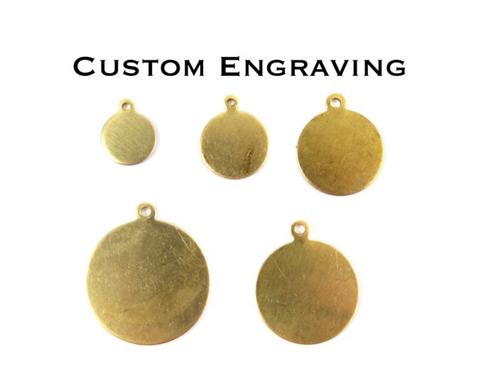 Custom Engraving Circle Charms - With Bail - Etsy