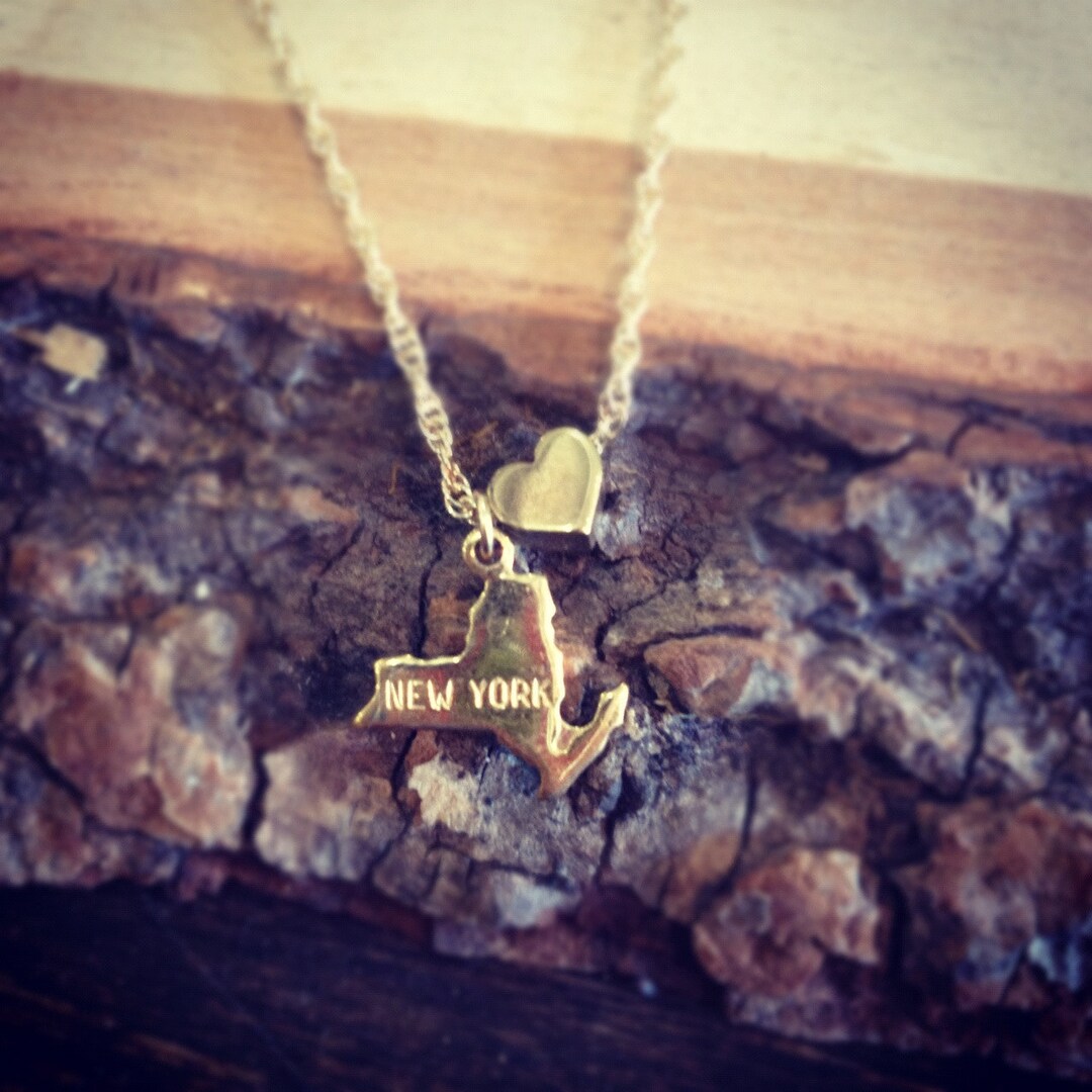 New York State Love Gold Filled Chain and Gold Plated Charm - Etsy