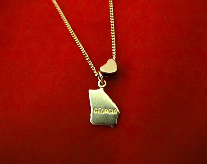 Georgia Love - State Charm Necklace - 18 Inches - Etsy