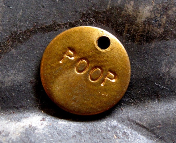 POOP Custom Engraved Brass Charm - Etsy