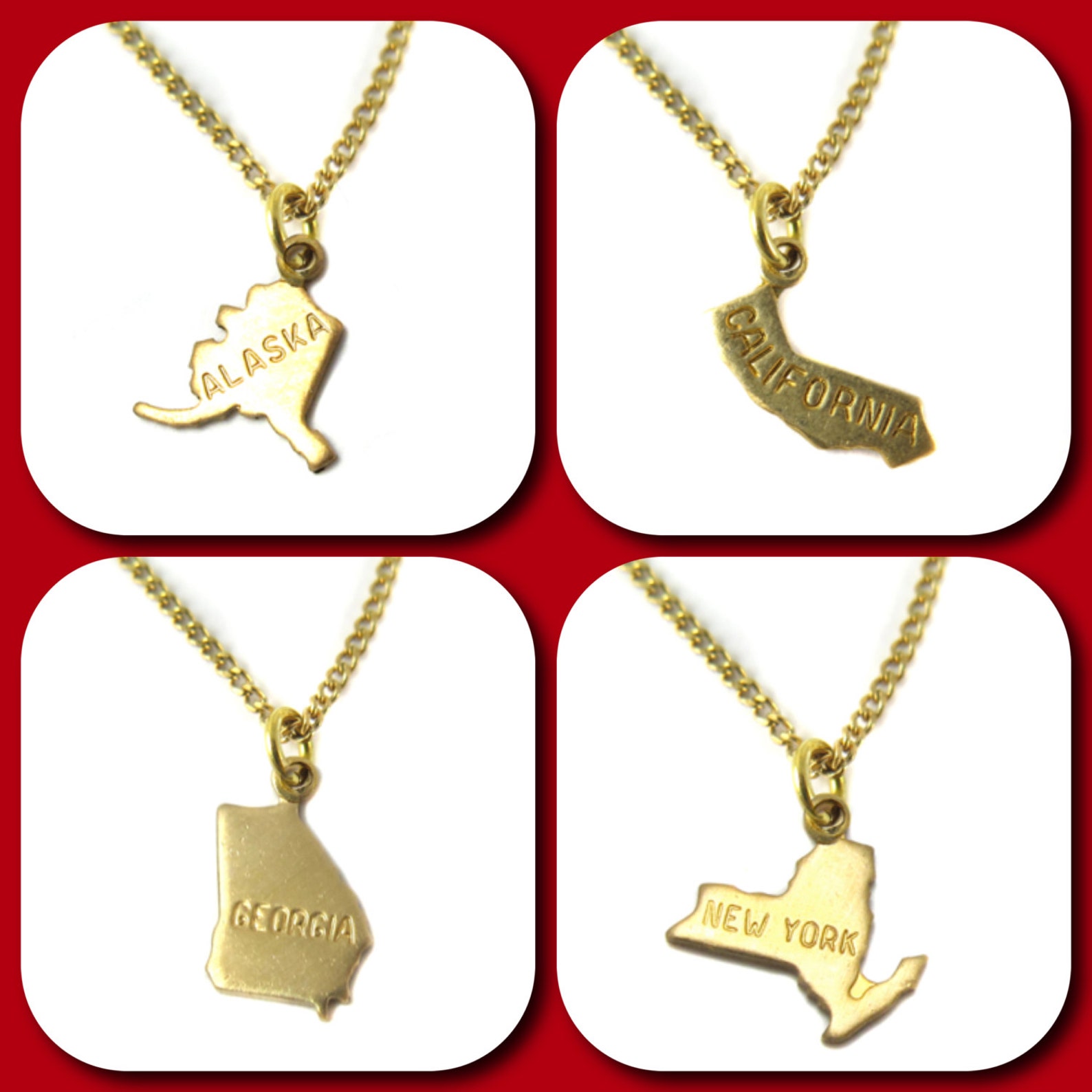 State Charm Necklace You Choose | Etsy