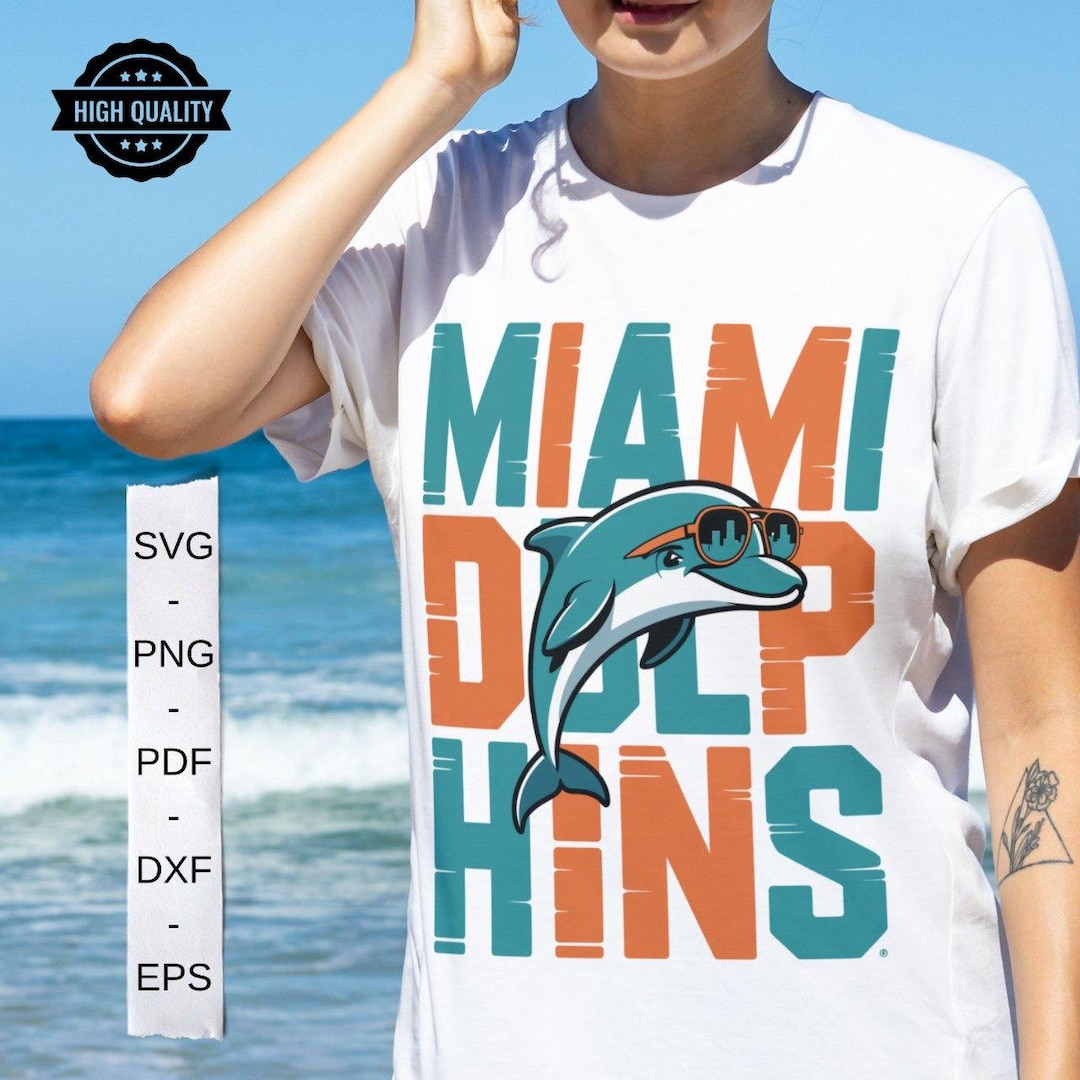 Miami Football Svg Png,dolphin Mascot Football Team,game Day - Etsy