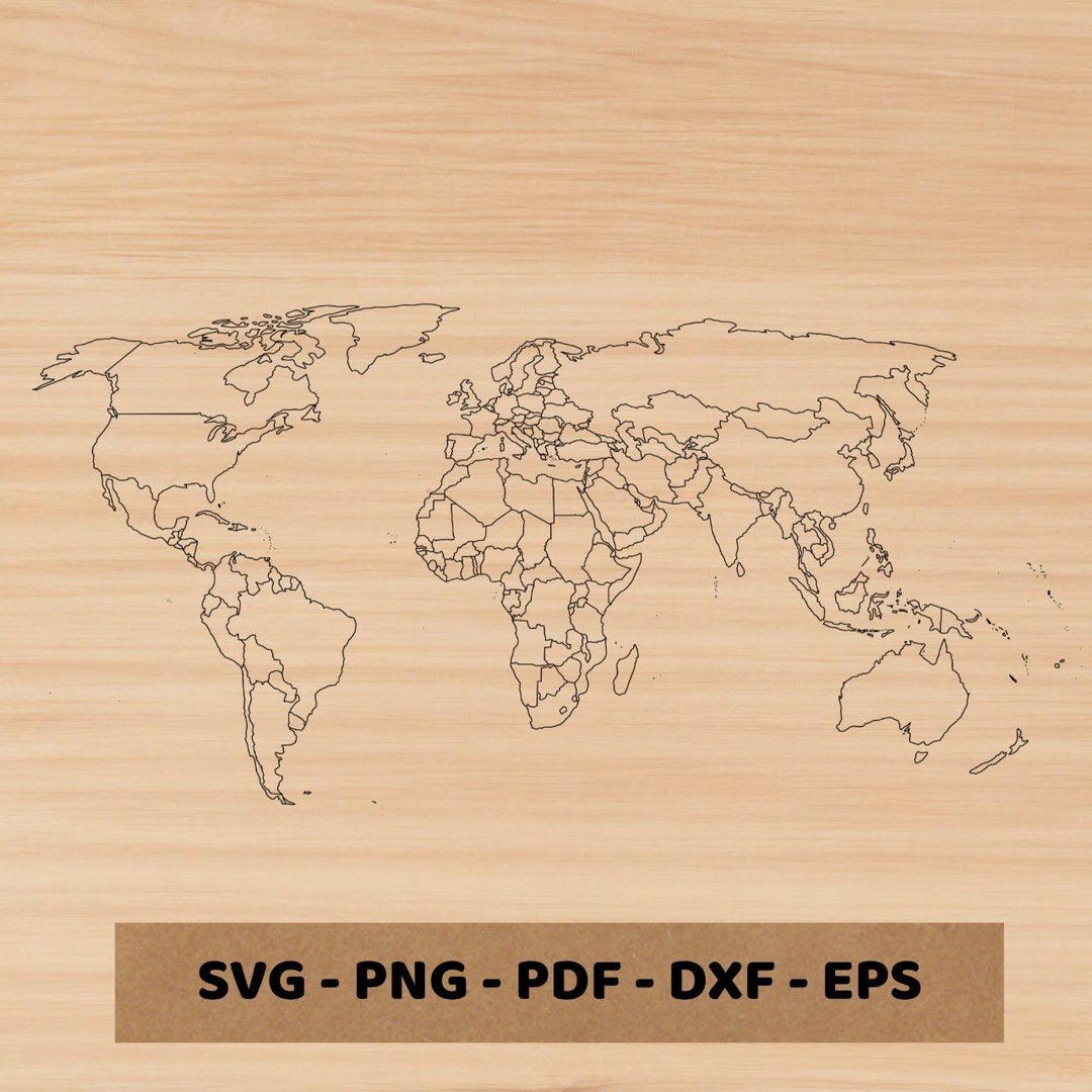 Political World Map SVG: Vector Cut Files (digital Download) - Etsy