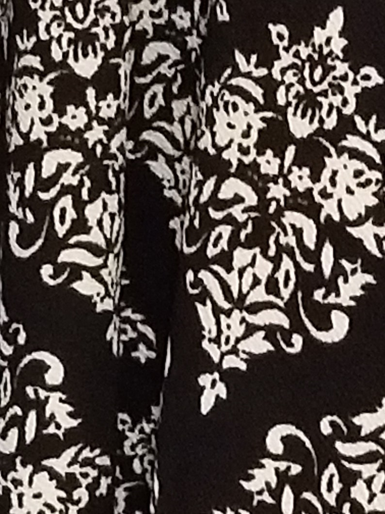 Traditional Black With Ivory Medallions on a POLYESTER Stretch - Etsy