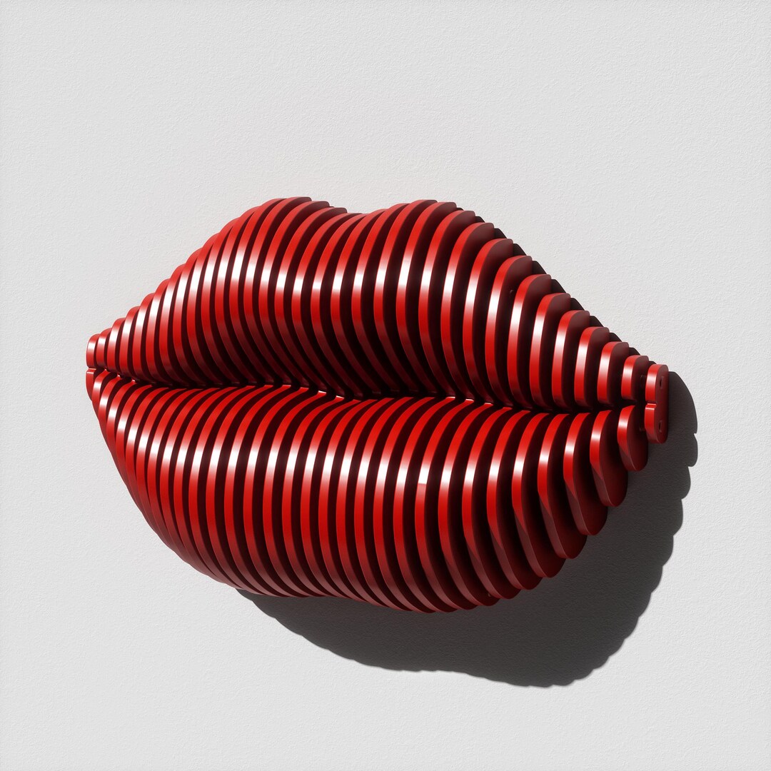 Parametric Lips 3D Wall Art | Modern Wooden Wall Hanging - Etsy