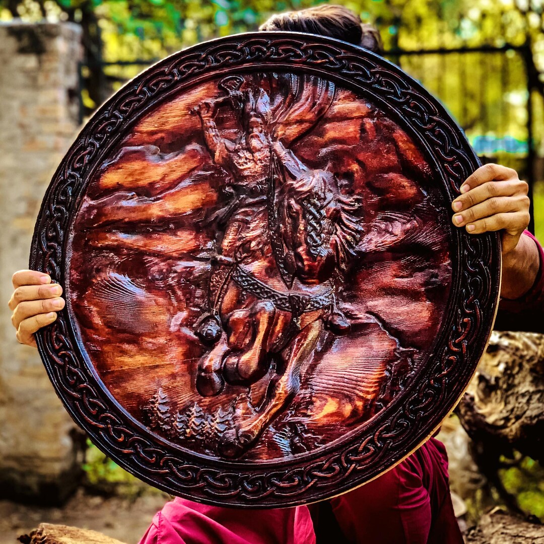 Odin and Sleipnir , Viking Odin's Shield, Viking Round ,medieval Shield ...