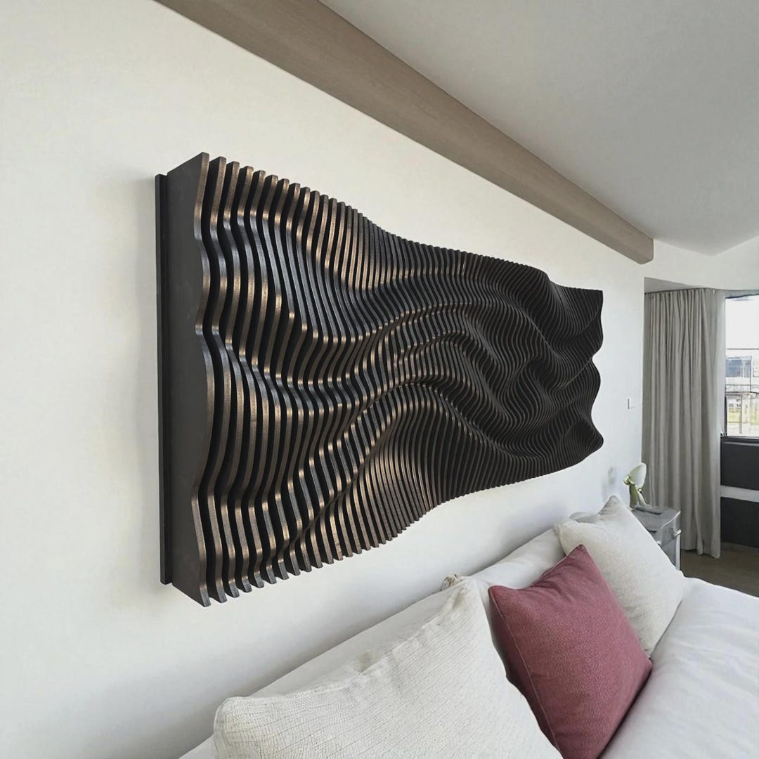 MDF Parametric Wall Art, 3D Geometric Acoustic Panel - Etsy