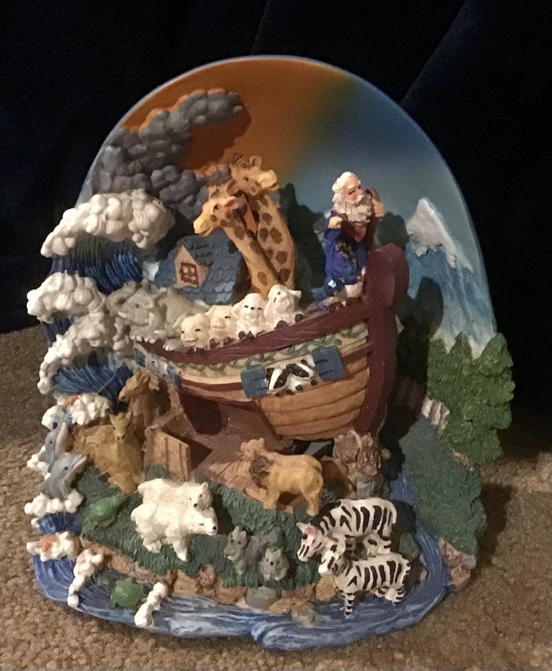 Vintage Noah's Ark Moving Music Box Plays Oh What a Beautiful Morning ...