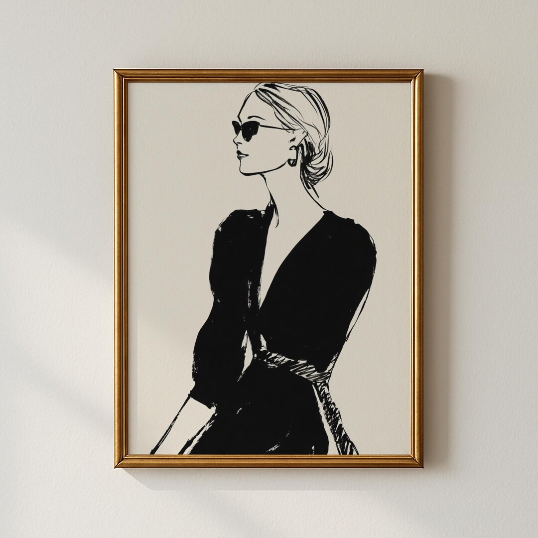 Minimalist Woman Line Art Print | Modern Fashion Illustration | Elegant ...