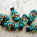 20 Tiny Nutcracker Beads Green Glazed CB506 - Etsy