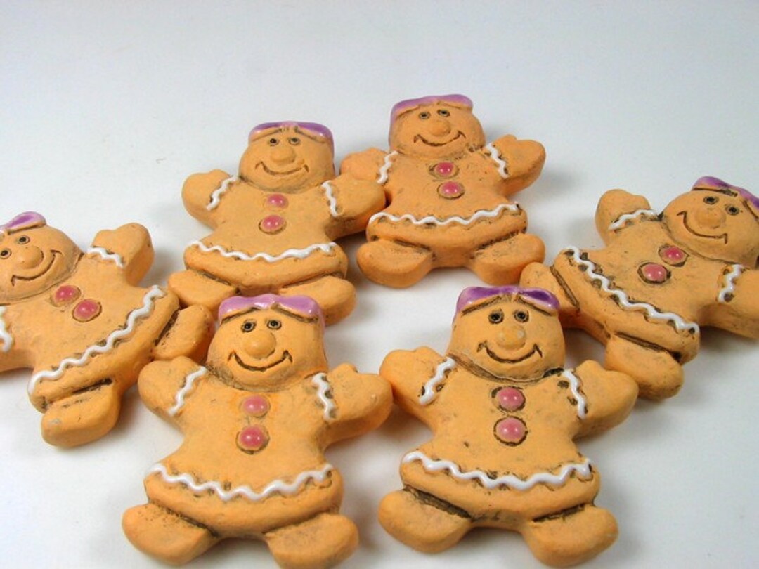 4 Large Gingerbread Woman Beads Ceramic, Peruvian, Cookie, Food LG290 ...