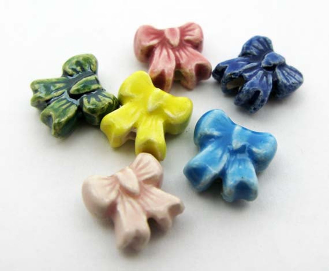 20 Tiny Bow Beads Mix CB283M - Etsy