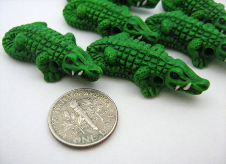 10 Large Alligator Beads LG51 | Etsy