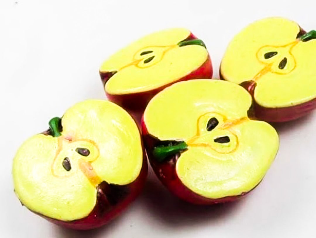 4 Large Red Apple Beads - Etsy