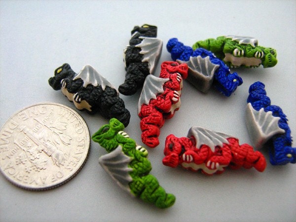 10 Tiny Mixed Dragon Beads CB50M | Etsy
