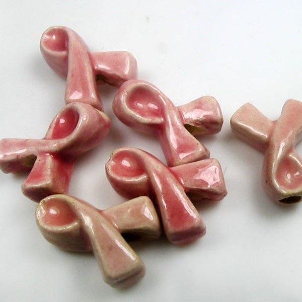 Pink Ribbon Beads - Etsy