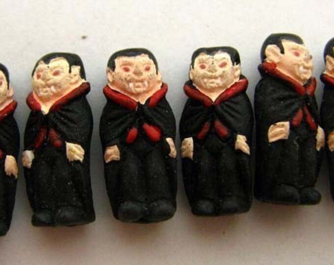 10 Tiny Vampire Beads - Ceramic Beads, Peruvian Beads, Halloween Beads ...