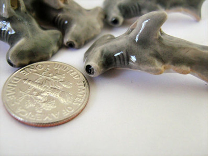 4 Large Hammerhead Shark Beads LG322 - Etsy