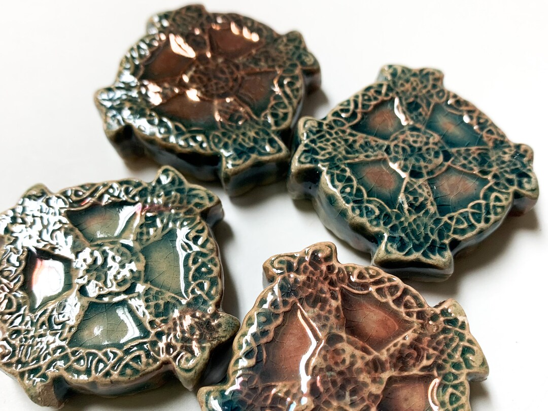 10 Raku New Raku Round Cross Beads LG646 - Etsy