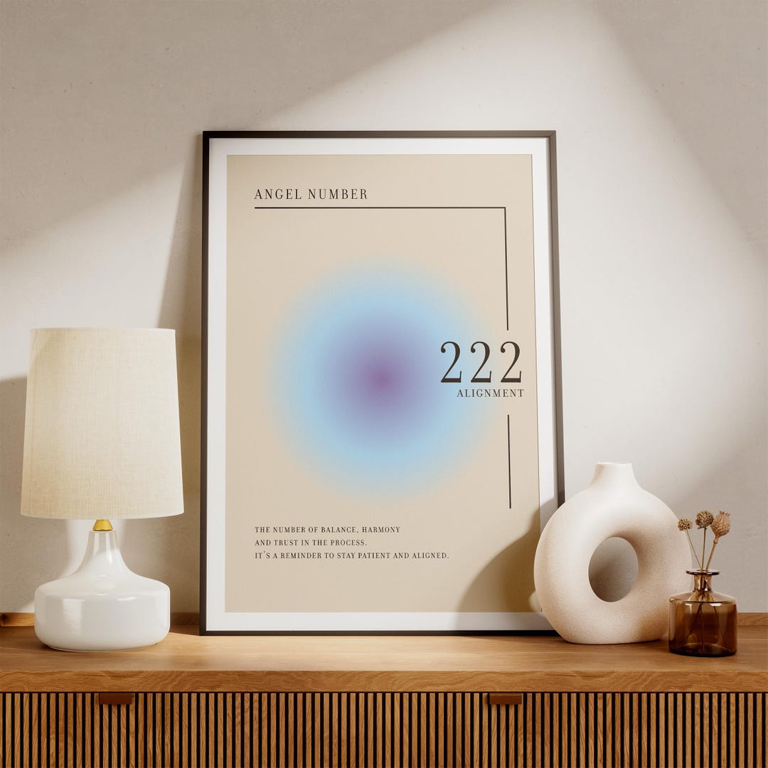 Angel Number 222 Poster Printable Wall Art Spiritual Intuition Print ...