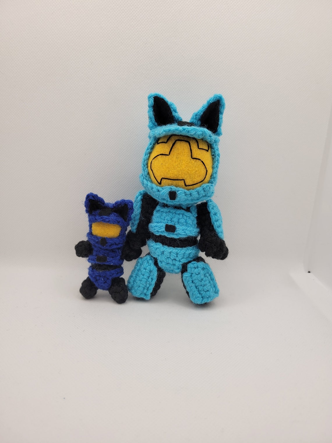 Mini Cat Ear Halo Master Chief Spartan Crochet Doll Keychain - Etsy