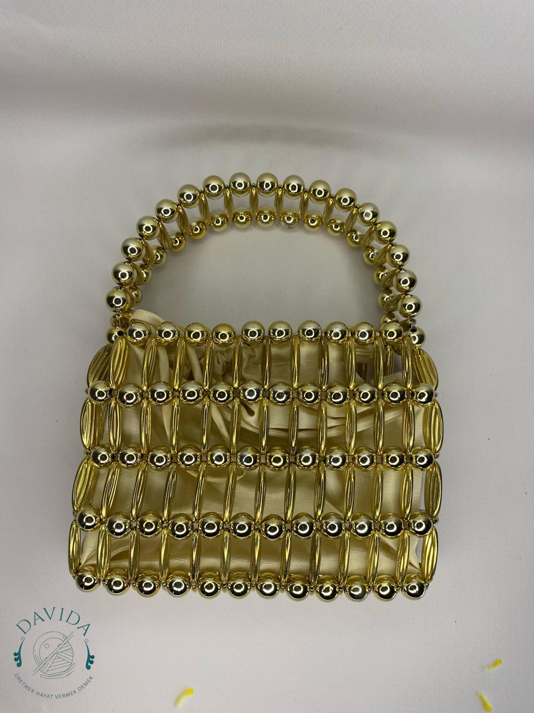 Mona Bag Handmade Beaded Gold Bag – Elegant & Unique Design - Etsy España