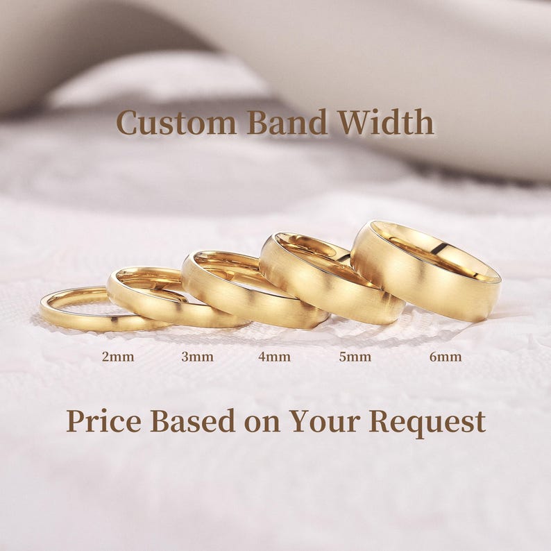 Minimalist Moissanite Curved Wedding Band Solid Gold Stacking Matching ...