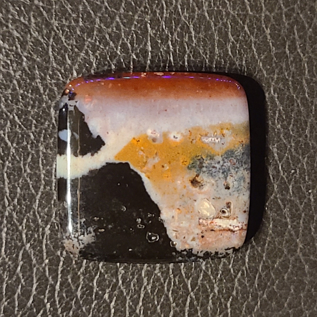 Scenic Petrified Wood Cabochon: Natural Square Opal for Jewelry ...