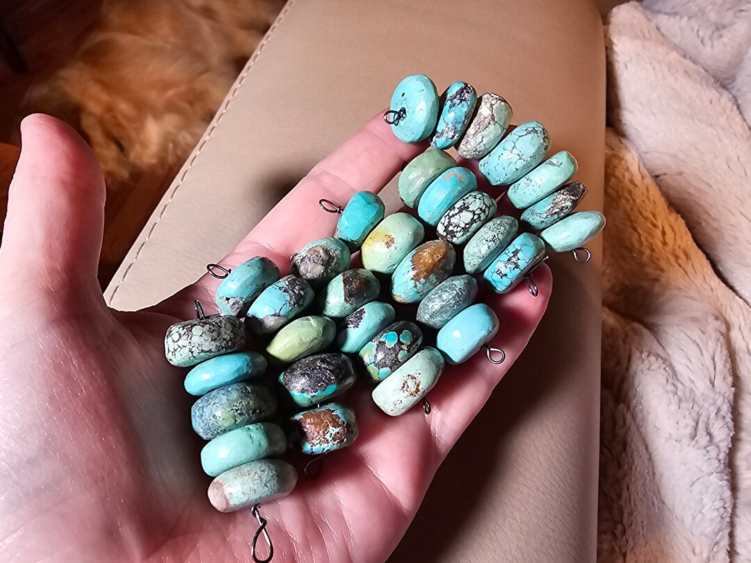 HUGE BEADS Natural Hubei Extra Large Roundel Turquoise Bead Selection ...