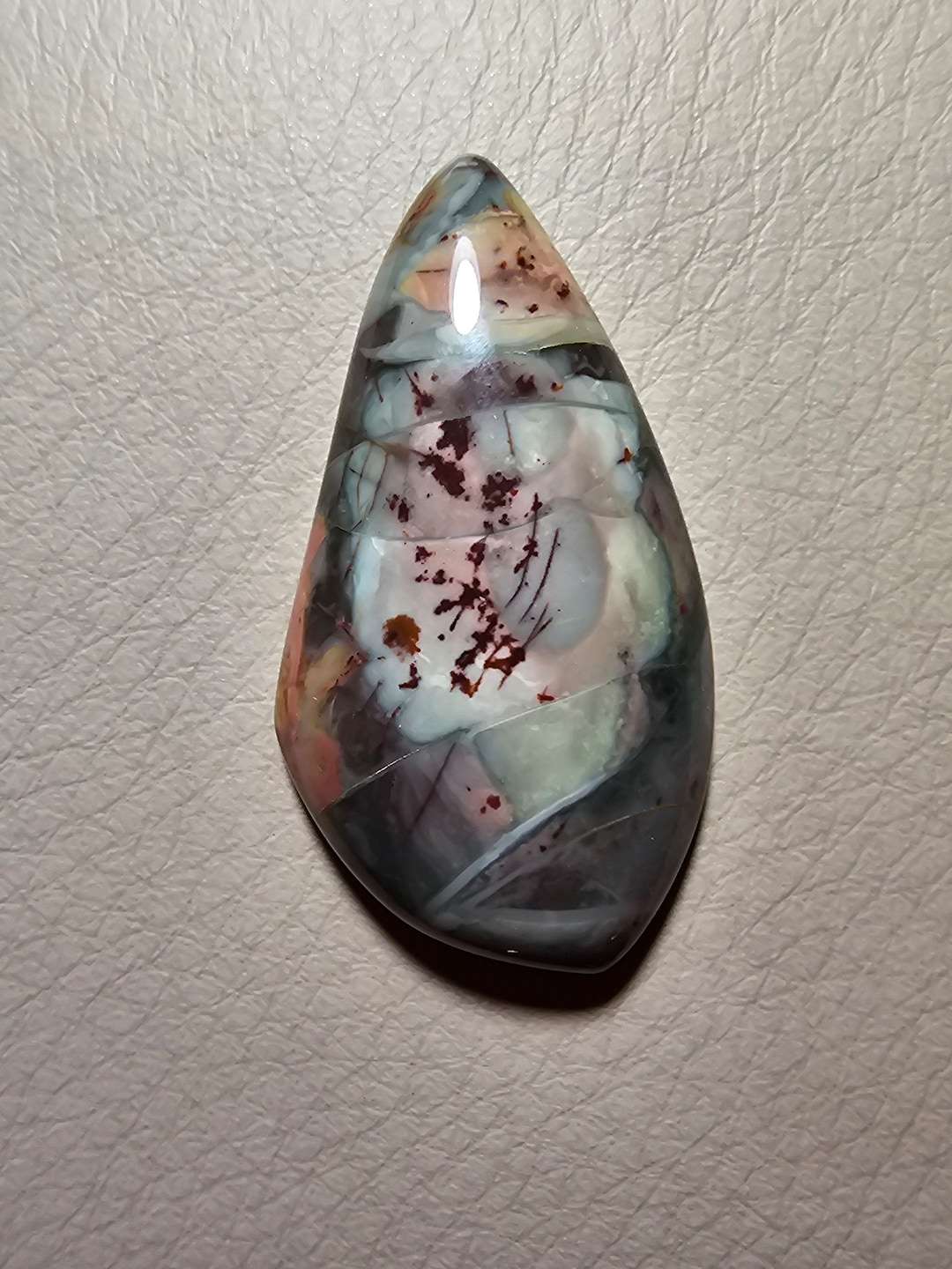 Morrisonite Jasper Cabochon, Teal Blue Focal Stone for Jewelry Making ...