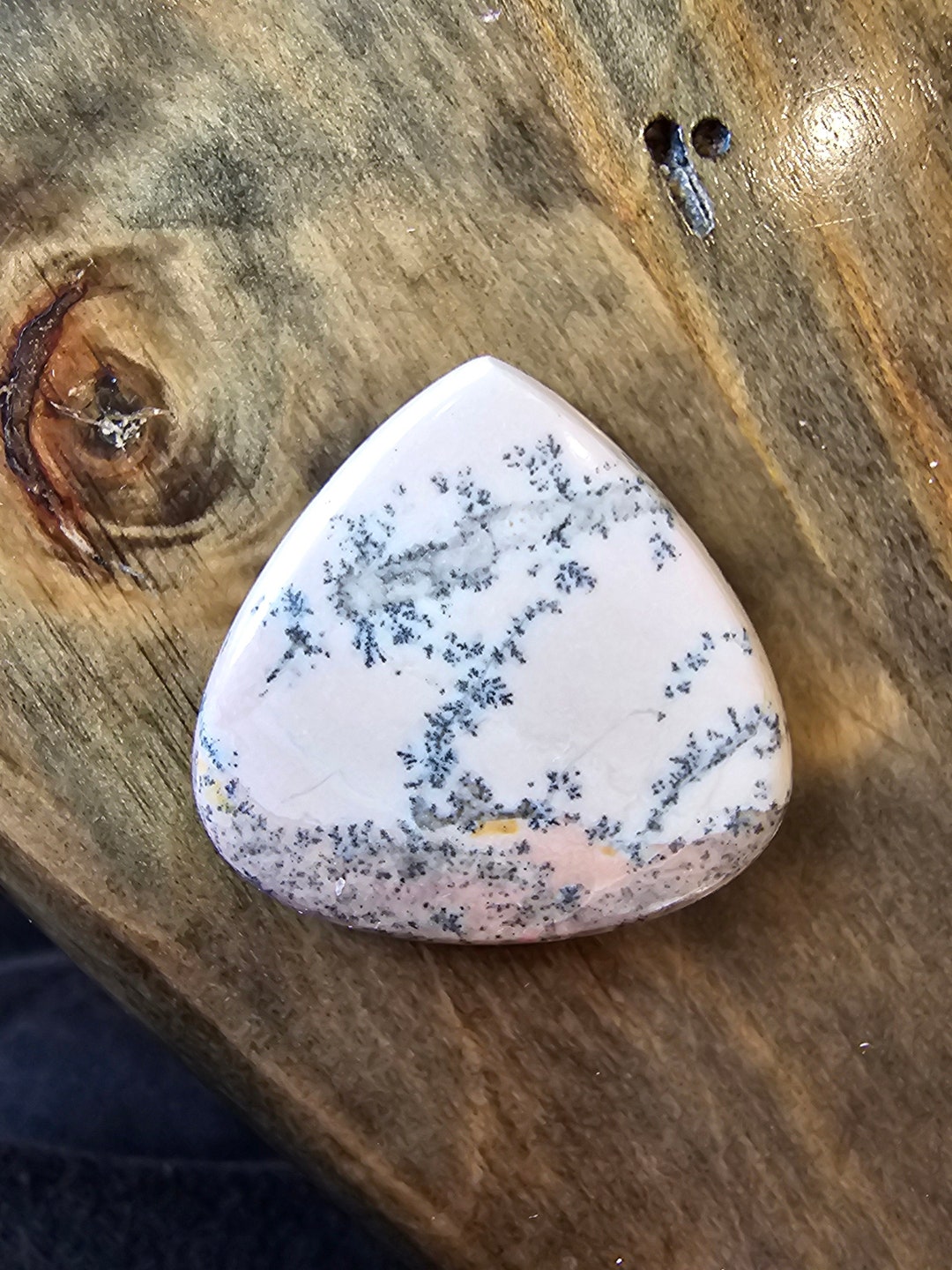 Dendritic Jasper Cabochon With Peach and Cream, Focal Stone for Jewelry ...