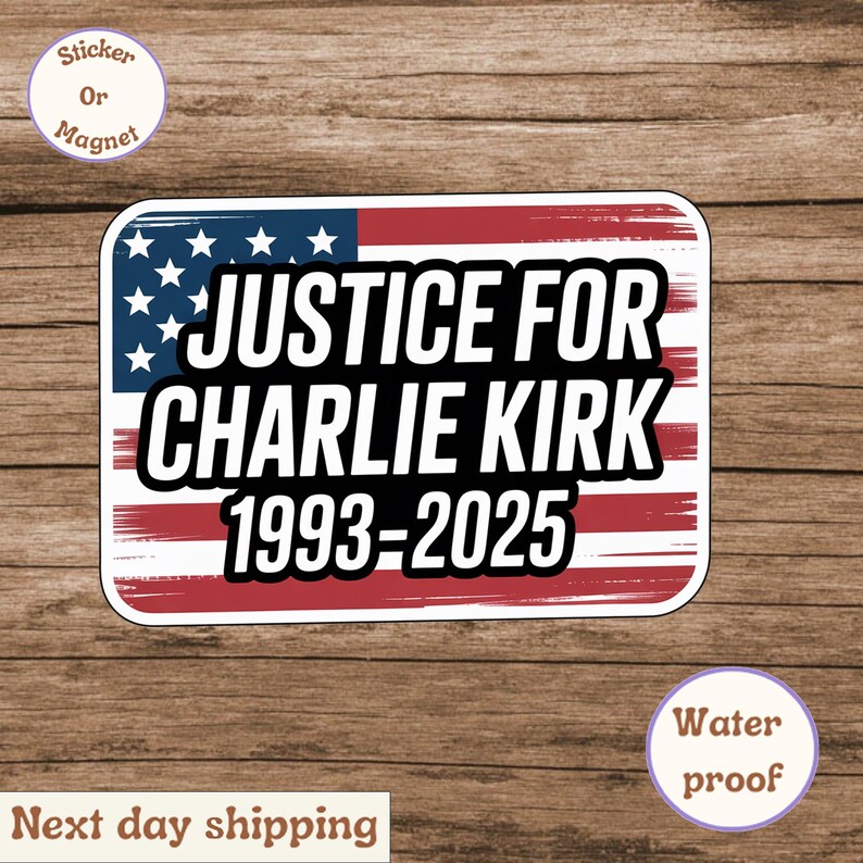 Justice for Charlie Kirk RIP Sticker, Vinyl Bubble-free Sticker ...