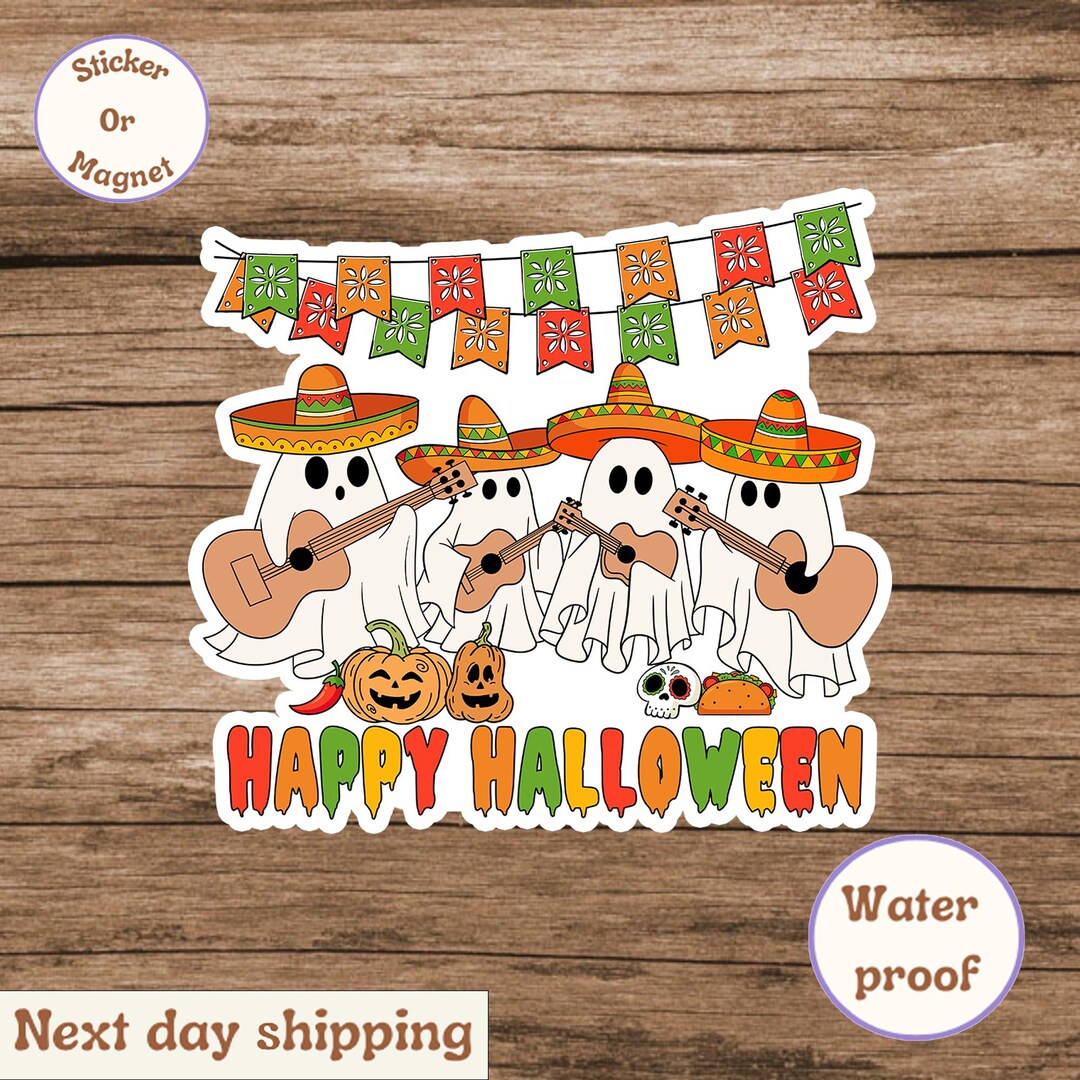 Pantasmas Ghost Pan Dulce Sticker, Funny Spooky Bread Halloween Vinyl ...