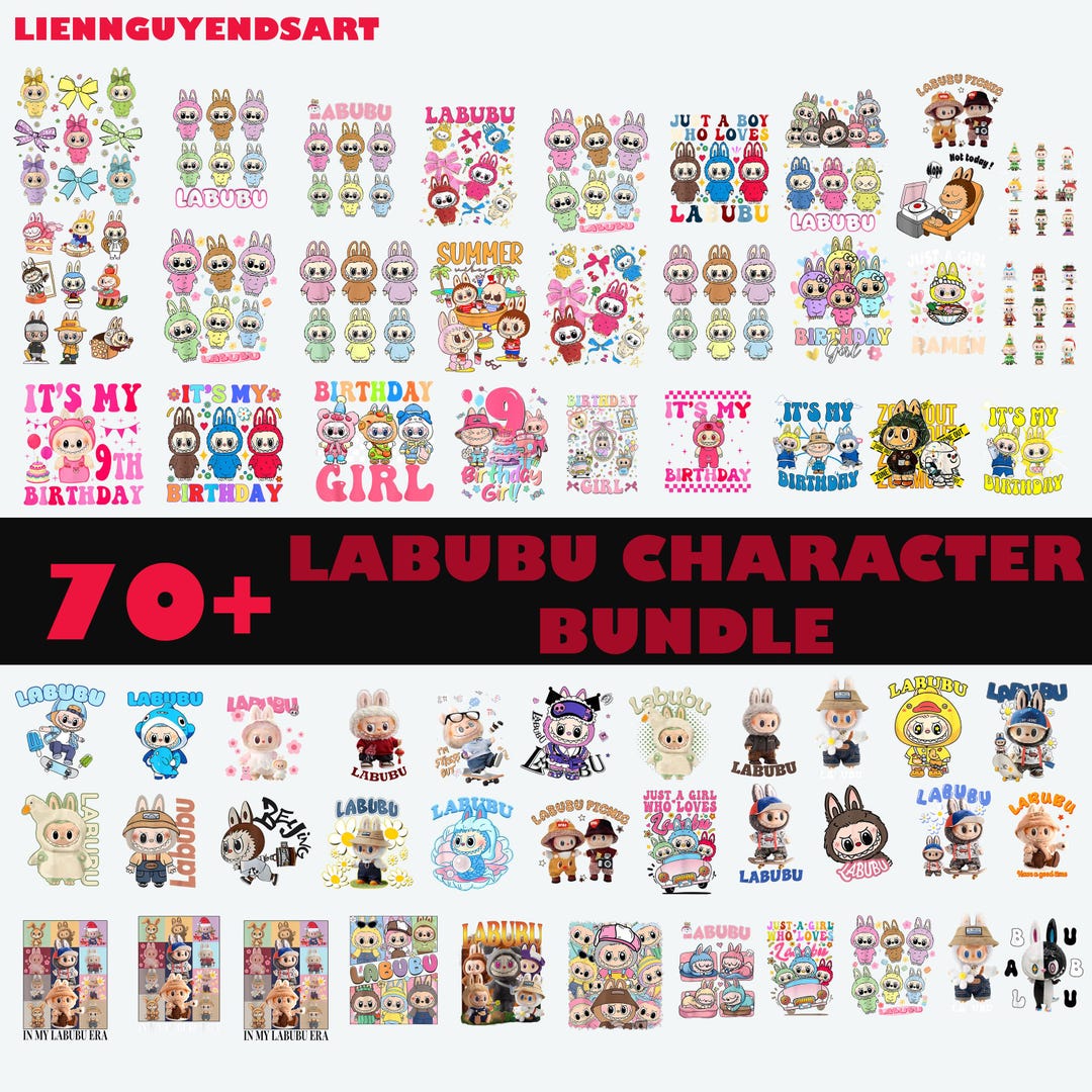 70+ Labubu Designs Bundle PNG, La Bubu PNG, Design for T Shirt ...