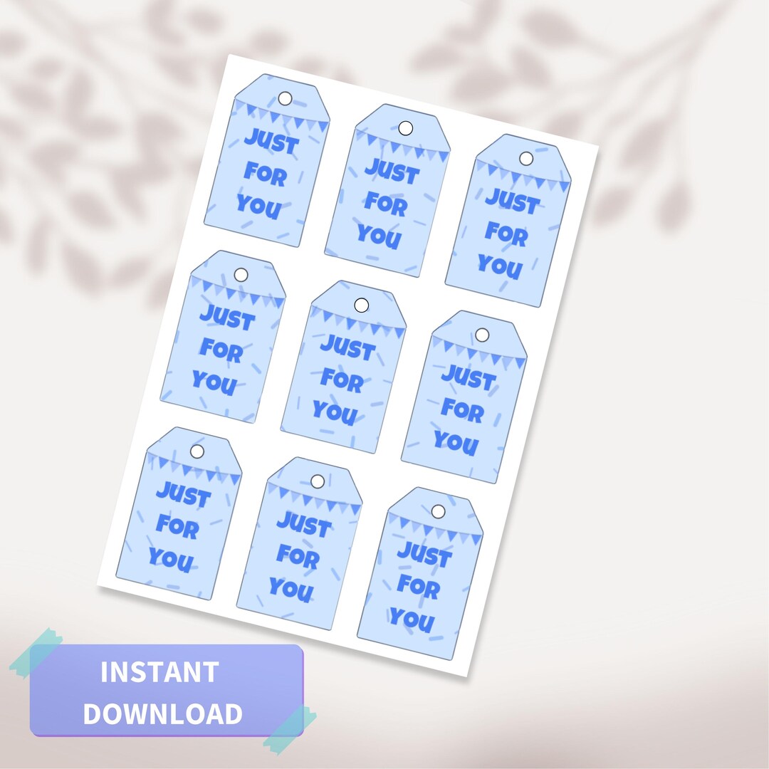 Custom Gift Tags, Blue Gift Tags, Tags for Birthday Gifts, Gratitude ...