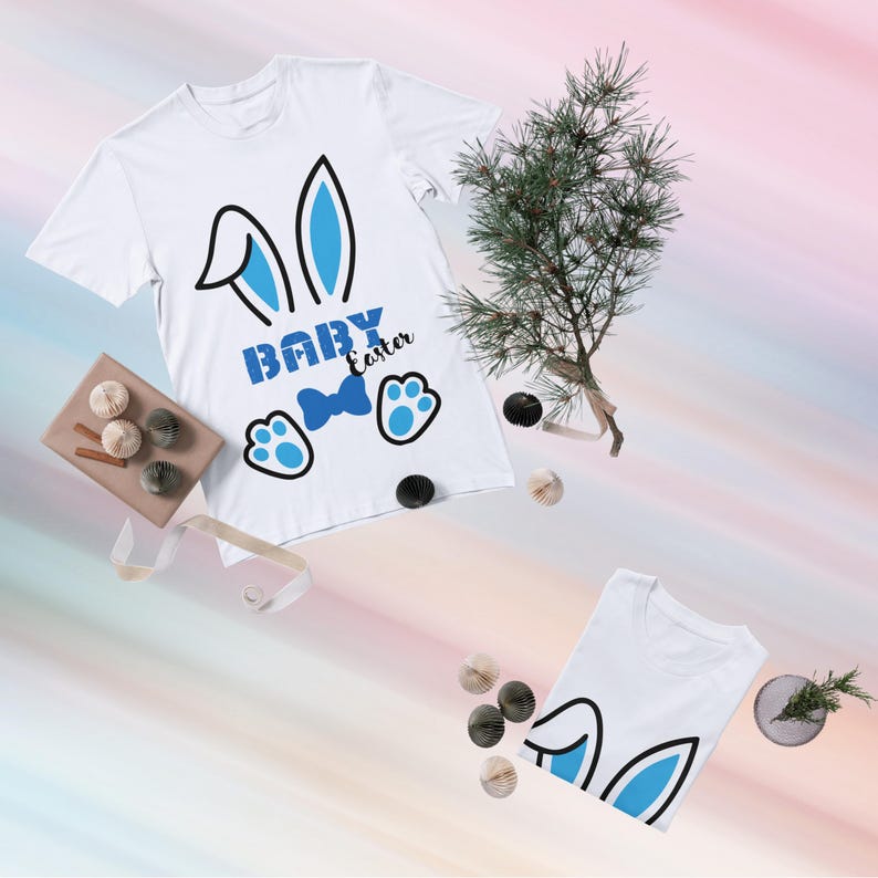 Baby Easter PNG and SVG Bundle, Baby Boy Bunny, Print-ready Designs for ...