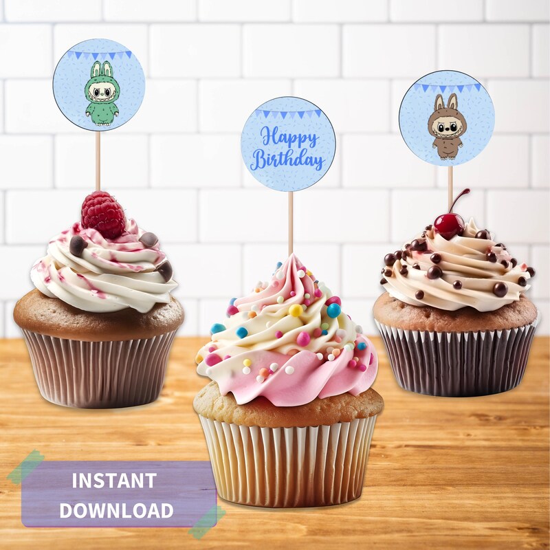 Labubu Cupcake Topper - Etsy