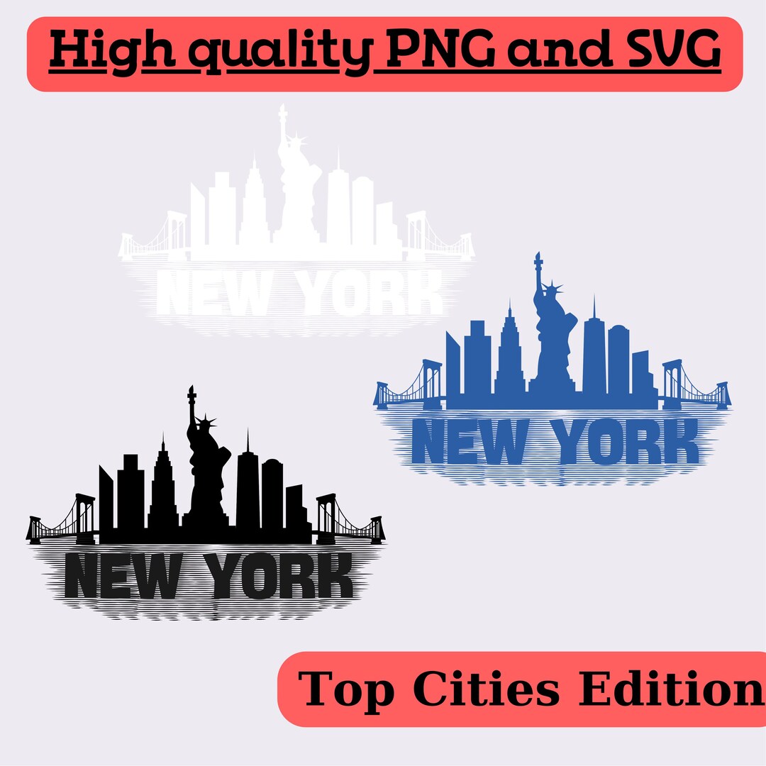 New York Word Art Bundle: Printable PNG & SVG Files - Stunning ...