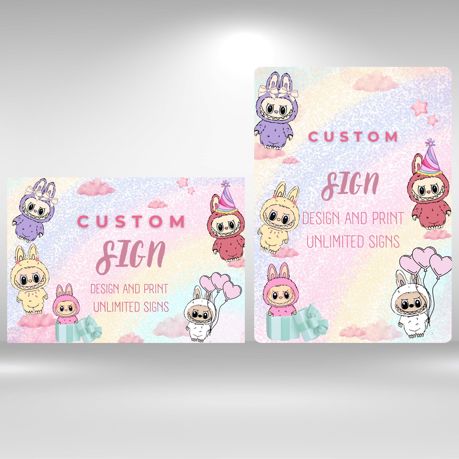 Custom Welcome Sign, Custom Birthday Signs, Labubu Themed Party, Party ...