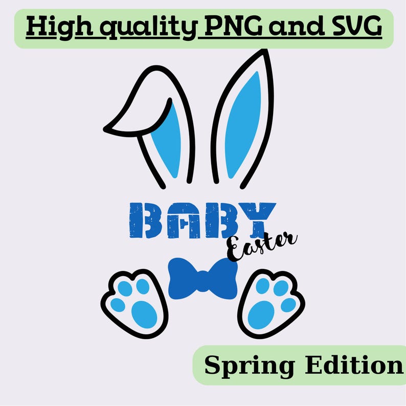 Baby Easter PNG and SVG Bundle, Baby Boy Bunny, Print-ready Designs for ...