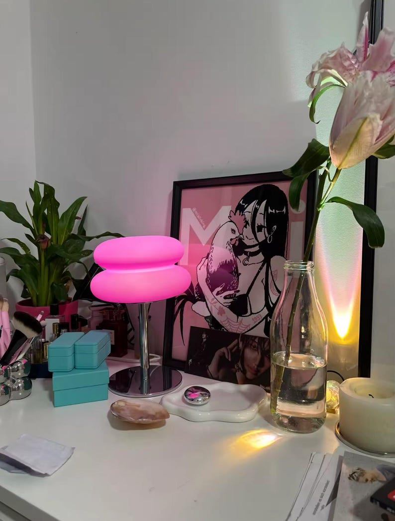 Rose LED Table Lamp – 3 Light Colors, 10 Brightness Levels, USB Powered ...