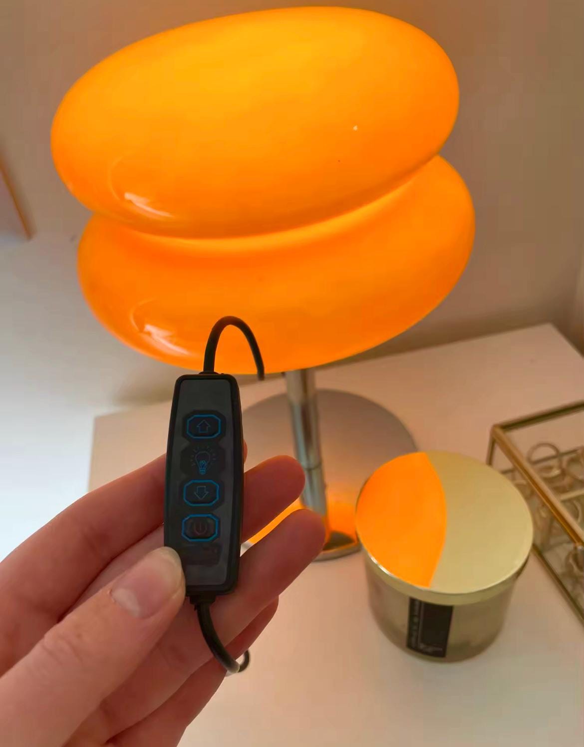 Glass Macaron Table Lamp: Trichromatic Dimmer, Ambient Light - Etsy