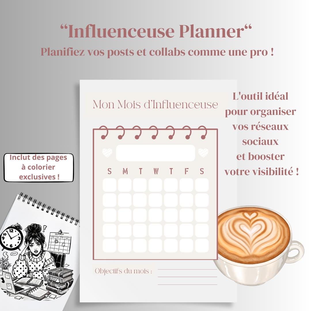 Influencer Planner - Printable Organizer for Content Creators - Etsy