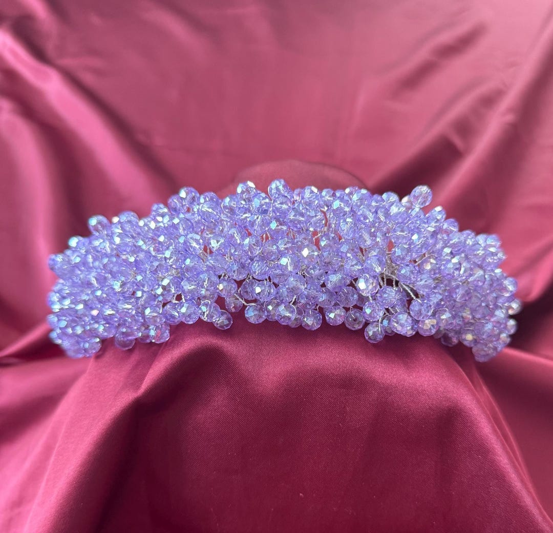 Lilac Crystal Tiara. Bridal Crown, Wedding Crown, Wedding Tiara - Etsy