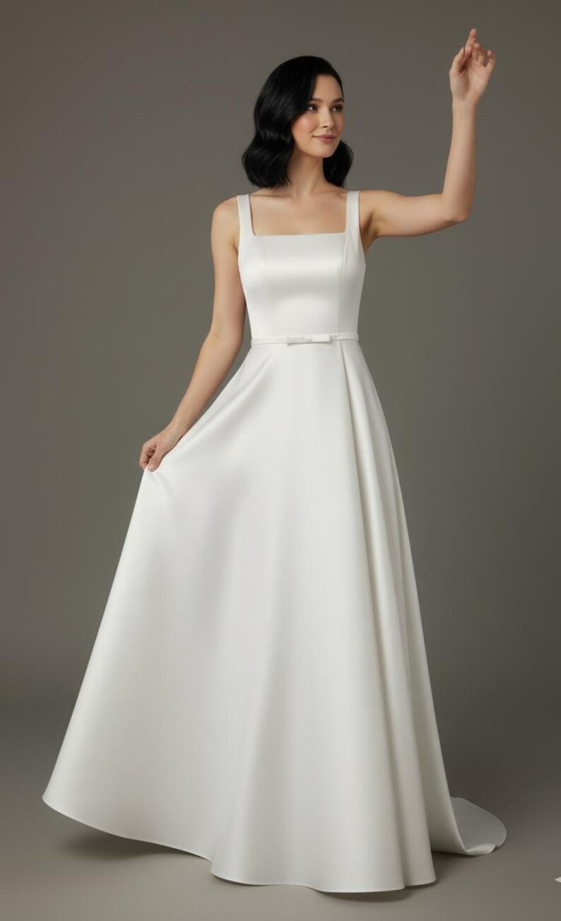 Off-the-shoulder Satin Ball Gown Wedding Dress - Etsy