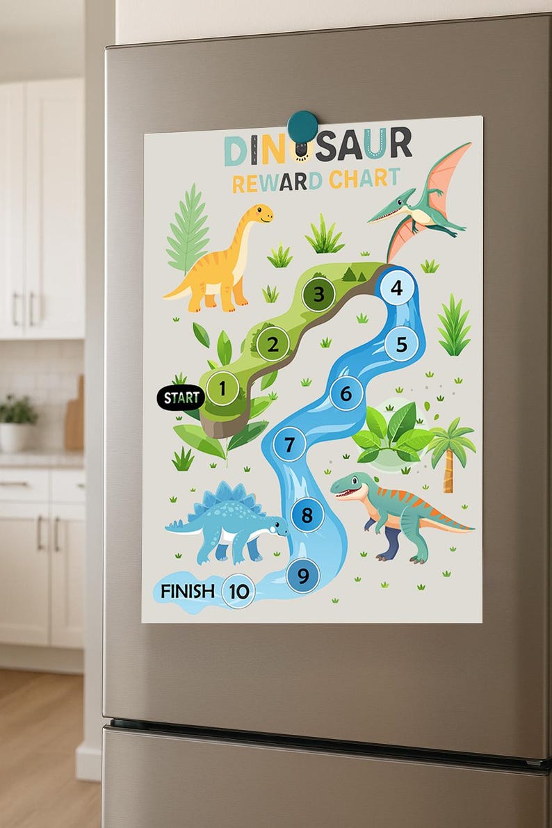 Dinosaur Reward Chart Printable | Kids Behavior Chart PDF | Coloring ...