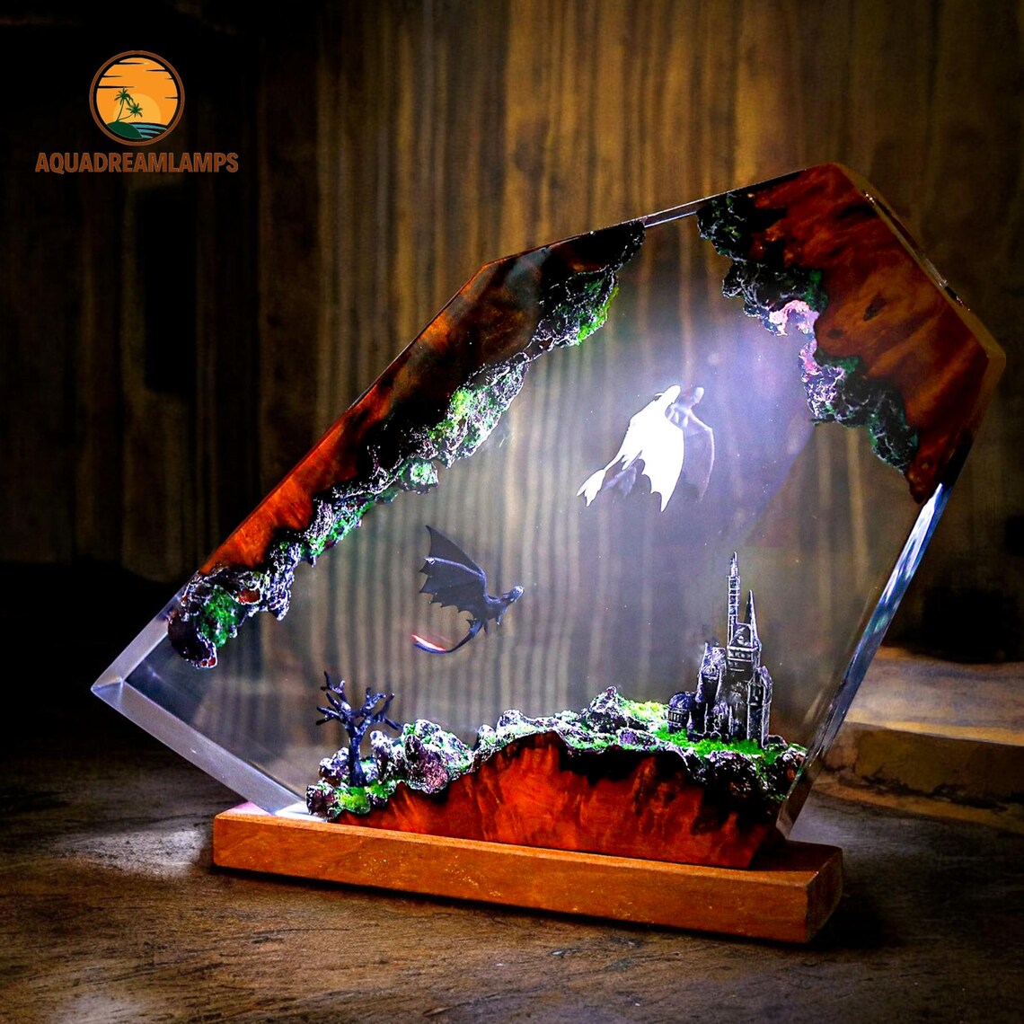 Toothless & Light Fury Epoxy Resin Lamp | HTTYD Night Light | Handmade ...