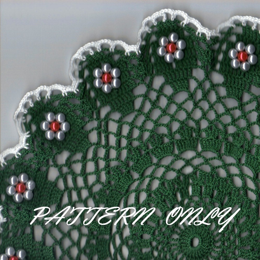 Crochet Pattern Original Beaded Doily Instant Download Pdf Pattern - Etsy